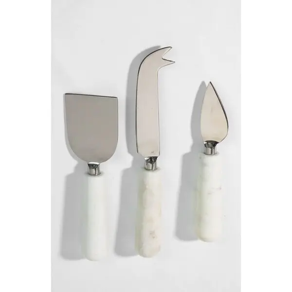 VERVE CULTURE Boxed Set Of Marble Cheese Tools - Grey