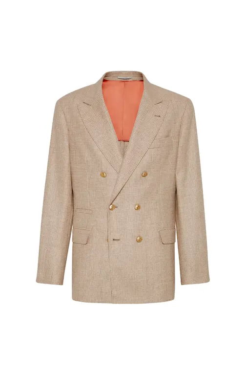 Brunello Cucinelli Houndstooth Deconstructed Blazer