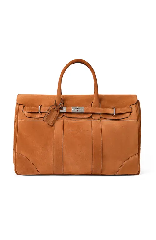 Brunello Cucinelli Suede Duffle Bag - Cognac