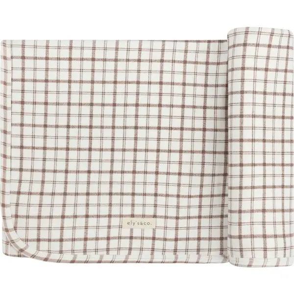 ELY'S & CO. Modal French Terry Plaid Sheep Collectionblanket - Mauve