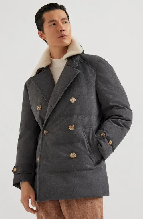 Brunello Cucinelli Wool Flannel Down Coat