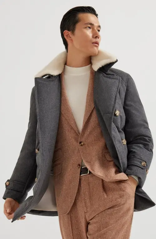 Brunello Cucinelli Wool Flannel Down Coat