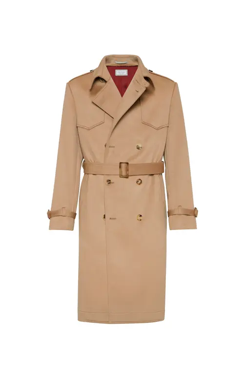 Brunello Cucinelli Cashmere Beaver Cloth Trench Coat