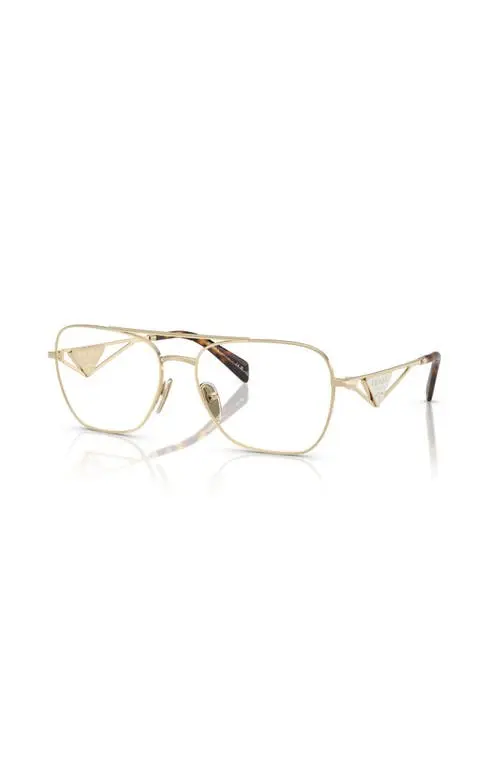 Prada 57mm Pilot Optical Glasses - Gold
