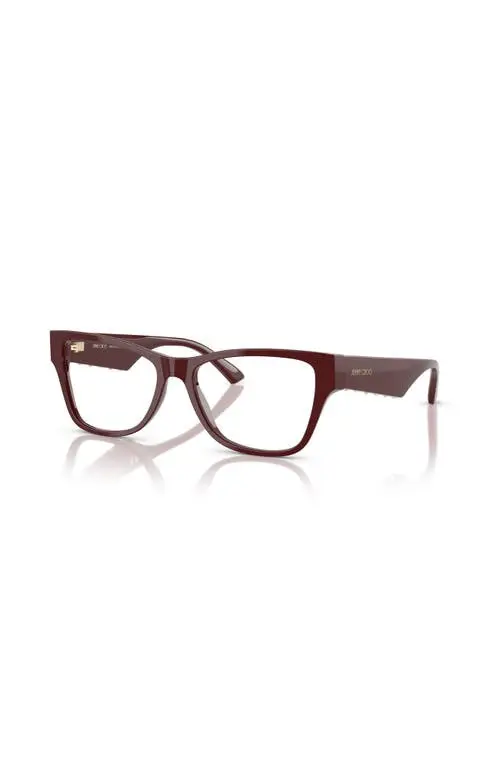 JIMMY CHOO 54mm Rectangle Eyeglasses - Red