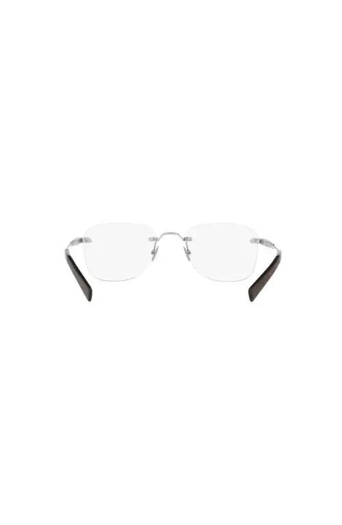 Saint Laurent 53mm Rimless Round Optical Glasses - Silver