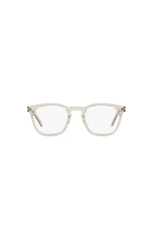Saint Laurent 49mm Round Optical Glasses - Brown