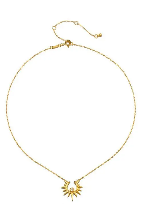 SATYA JEWELRY White Topaz Starburst Pendant Necklace