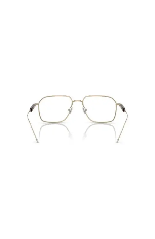 Brunello Cucinelli 54mm Rectangle Full Rim Optical Glasses - Gold