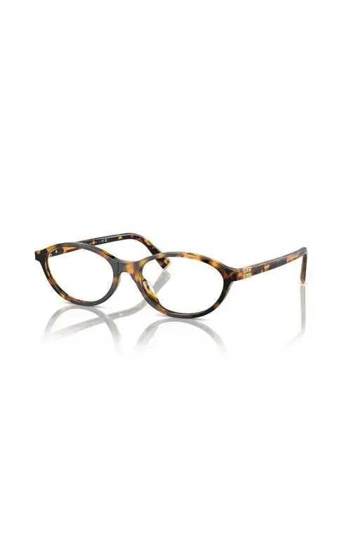 Miu Miu 55mm Oval Optical Glasses - Tortoise