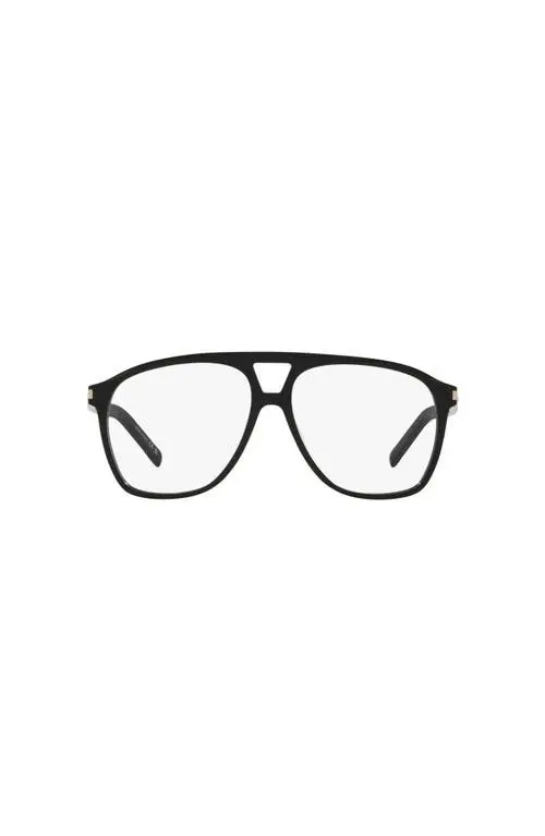 Saint Laurent 58mm Pilot Optical Glasses - Black