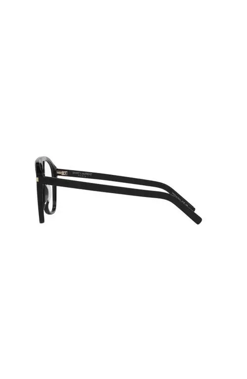 Saint Laurent Acetate Pilot Optical Glasses - Black