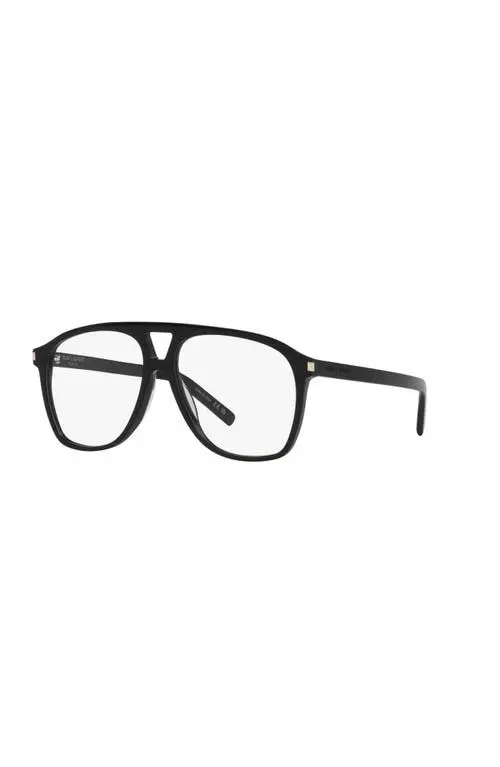 Saint Laurent Aviator Full Rim Acetate Eyeglasses - Black