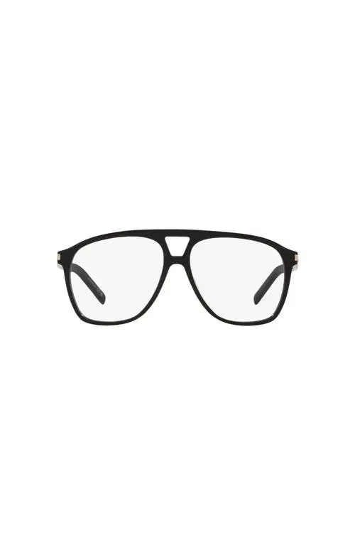 Saint Laurent Aviator Full Rim Acetate Eyeglasses - Black