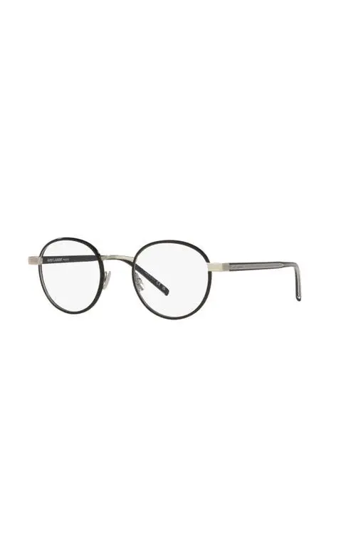 Saint Laurent 49mm Round Optical Glasses - Black