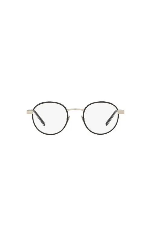 Saint Laurent 49mm Round Optical Glasses - Black
