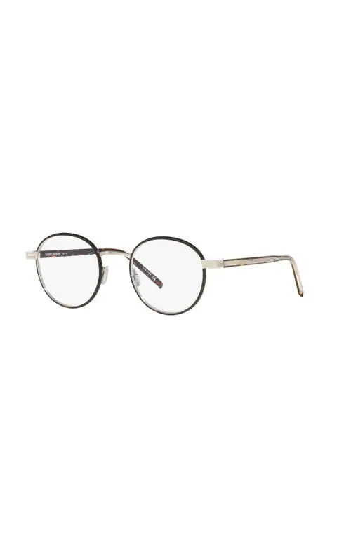 Saint Laurent 49mm Round Optical Glasses - Tortoise