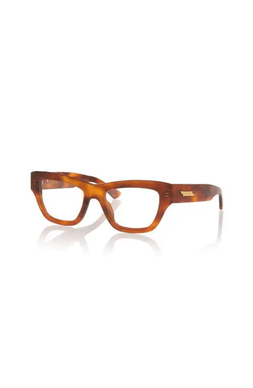 Bottega Veneta 51mm Rectangle Optical Glasses - Tortoise