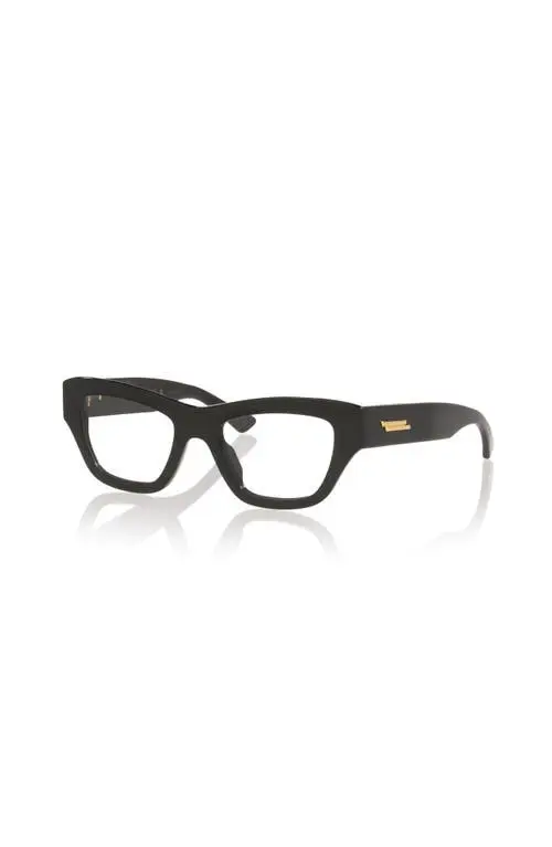 Bottega Veneta 49mm Rectangle Optical Glasses - Black