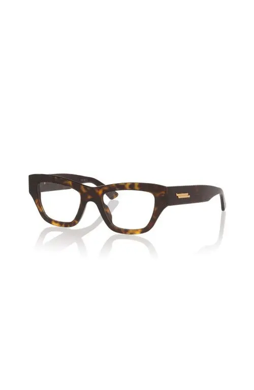 Bottega Veneta 49mm Rectangle Optical Glasses - Tortoise