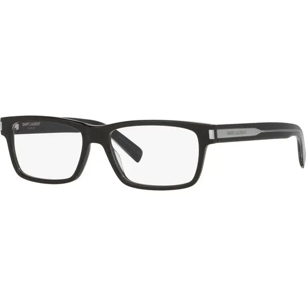 Saint Laurent 56mm Rectangle Full Rim Optical Glasses - Black