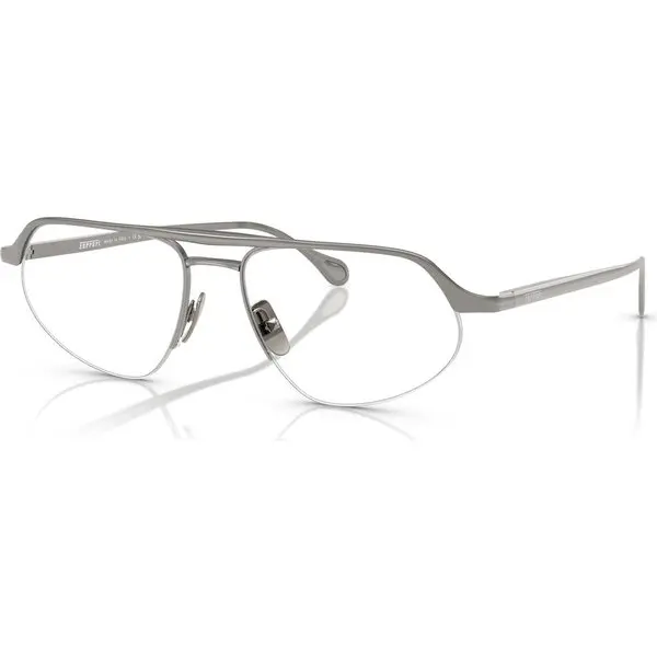 FERRARI 57mm Irregular Eyeglasses - Silver