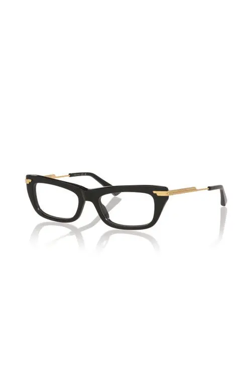 Bottega Veneta 51mm Rectangle Eyeglasses - Black