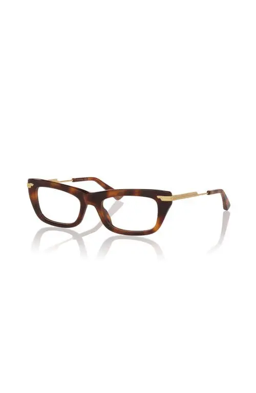 Bottega Veneta 51mm Rectangle Eyeglasses - Tortoise