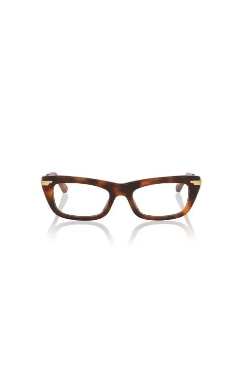 Bottega Veneta 51mm Rectangle Eyeglasses - Tortoise