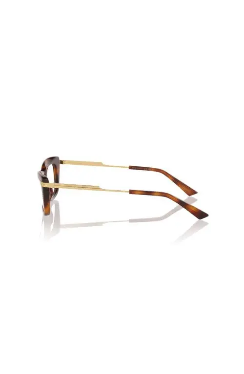 Bottega Veneta 51mm Rectangle Eyeglasses - Tortoise