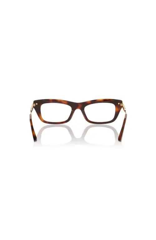 Bottega Veneta 51mm Rectangle Eyeglasses - Tortoise