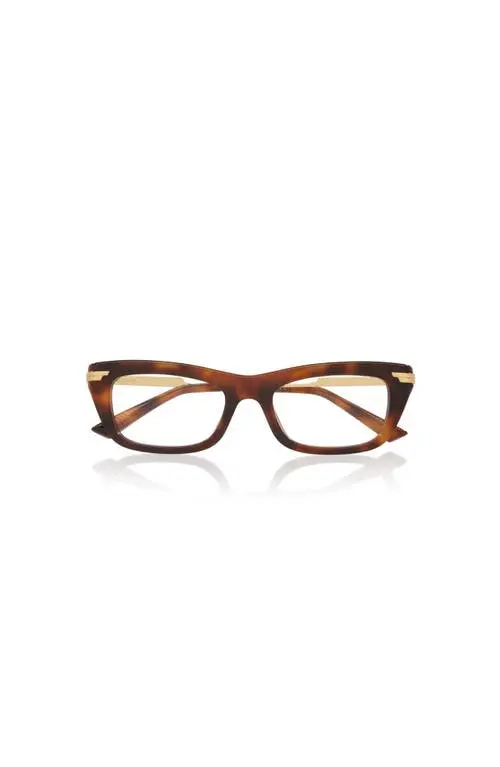 Bottega Veneta 51mm Rectangle Eyeglasses - Tortoise