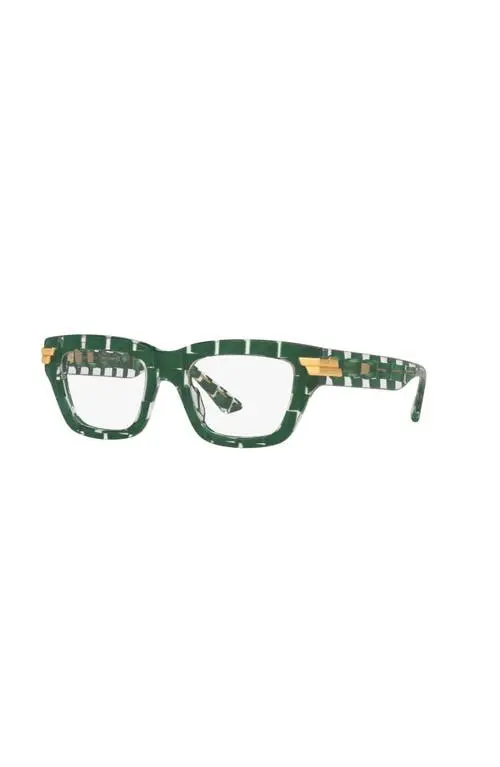 Bottega Veneta 50mm Rectangle Optical Glasses - Green
