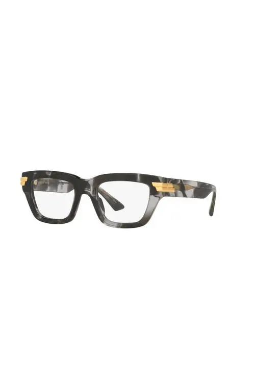Bottega Veneta 50mm Rectangle Optical Glasses - Tortoise