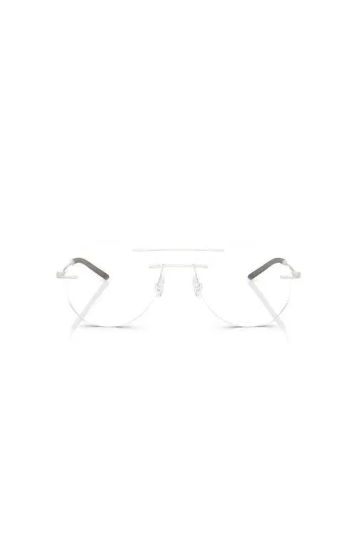 Moncler 55mm Irregular Optical Glasses - Silver