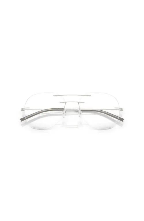 Moncler 55mm Irregular Optical Glasses - Silver