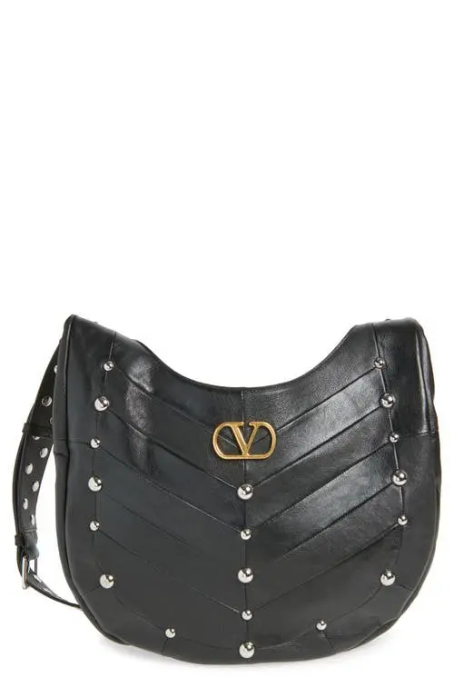 Valentino Garavani Patchwork Leather Hobo Bag - Black