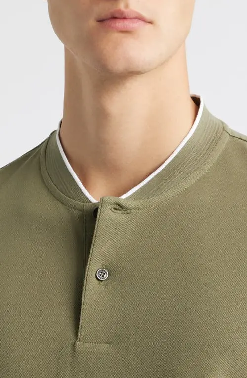 BOSS Pal Long Sleeve Blade Collar Polo - Medium Green