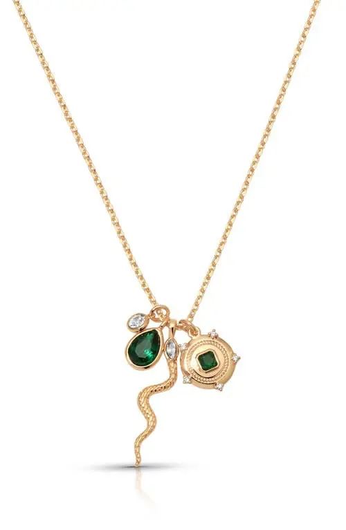 Ettika Serpentina Charm Necklace - Green
