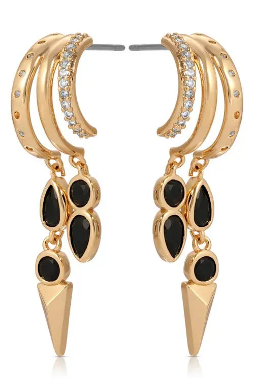 Ettika Icon Behavior Drop Earrings - Black