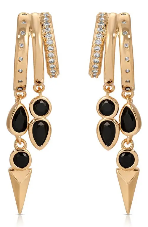Ettika Icon Behavior Drop Earrings - Black