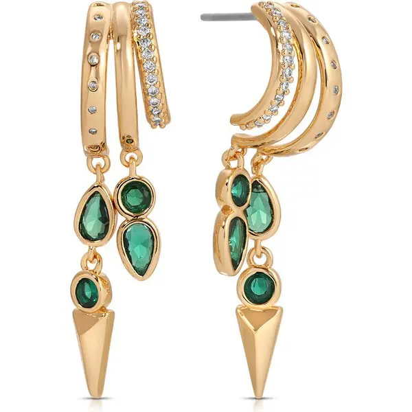 Ettika Icon Behavior Drop Earrings - Green