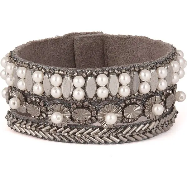 Deepa Gurnani Ascancia Cuff Bracelet - Gunmetal