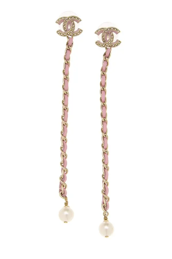 Chanel Dangle Earrings - Pink