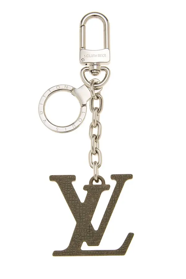 LOUIS VUITTON Enamel Logo Keychain - Grey