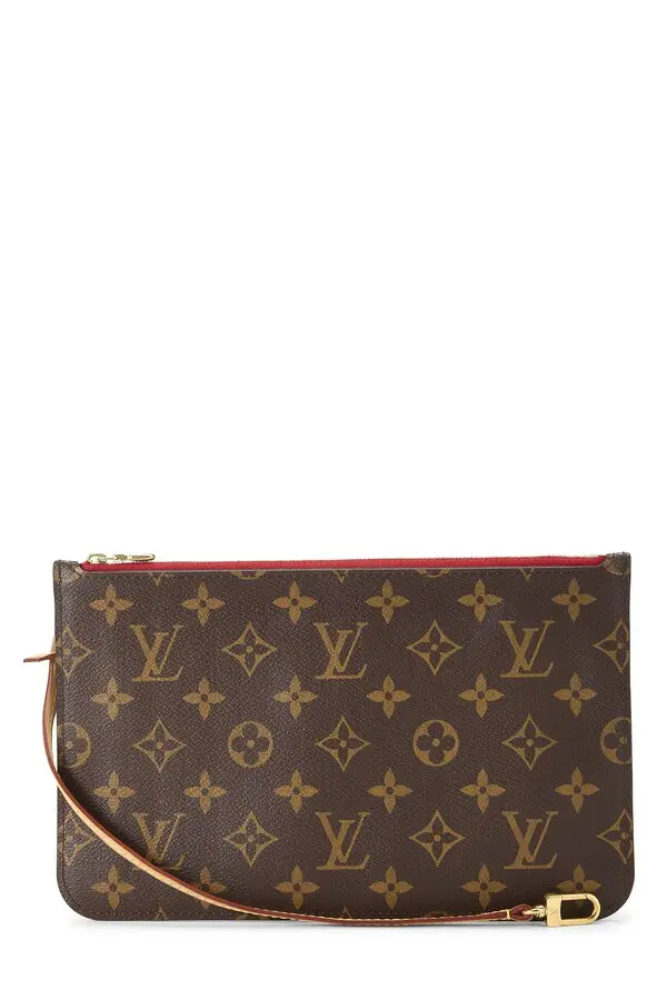 LOUIS VUITTON Monogram Neverfull Pouch Nm - Red