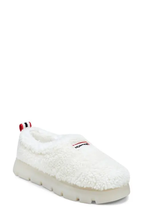Hunter Madison Faux Shearling Clogs - Creamy Off White/signature