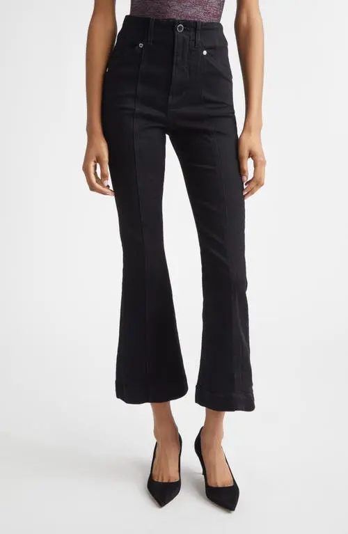 Veronica Beard Carson Seamed High-waist Flare Jeans - Onyx