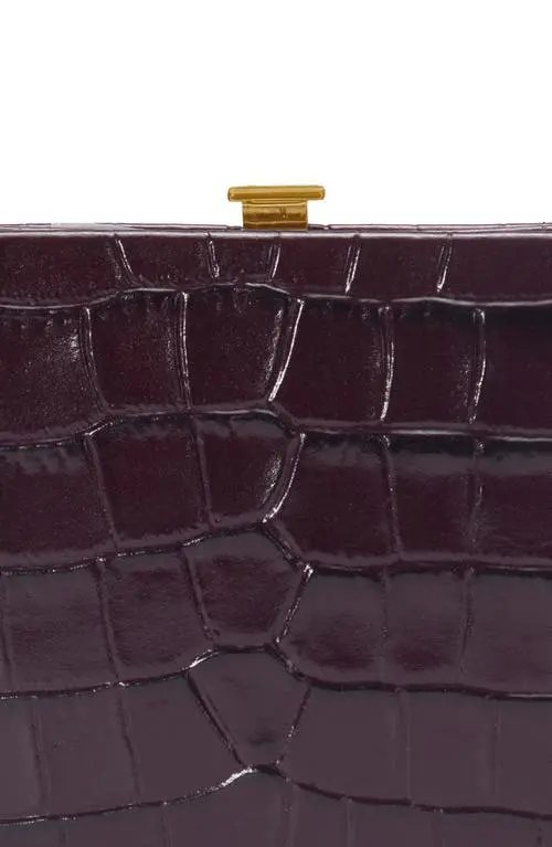 Vince Croc Embossed Frame Wallet - Bordeaux