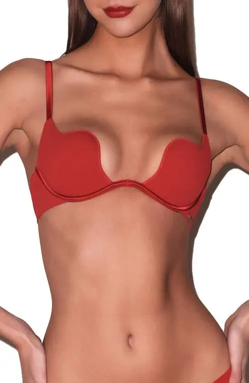 Fleur Du Mal Le Stretch U-neck Underwire Plunge Bra - Rouge